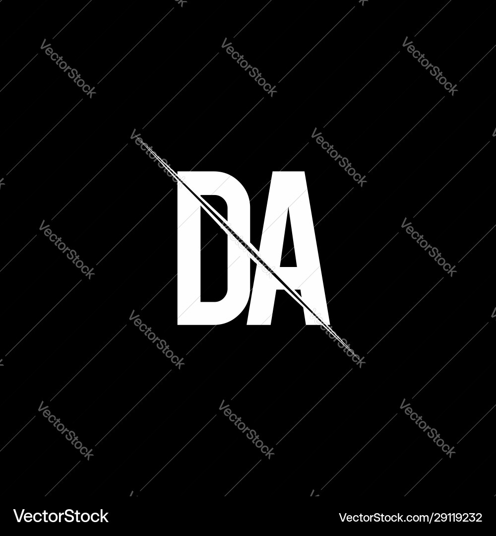 Da logo monogram with slash style design template Vector Image