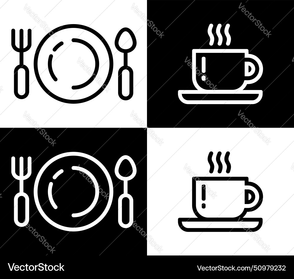 Dishes set for logo Royalty Free Vector Image - VectorStock