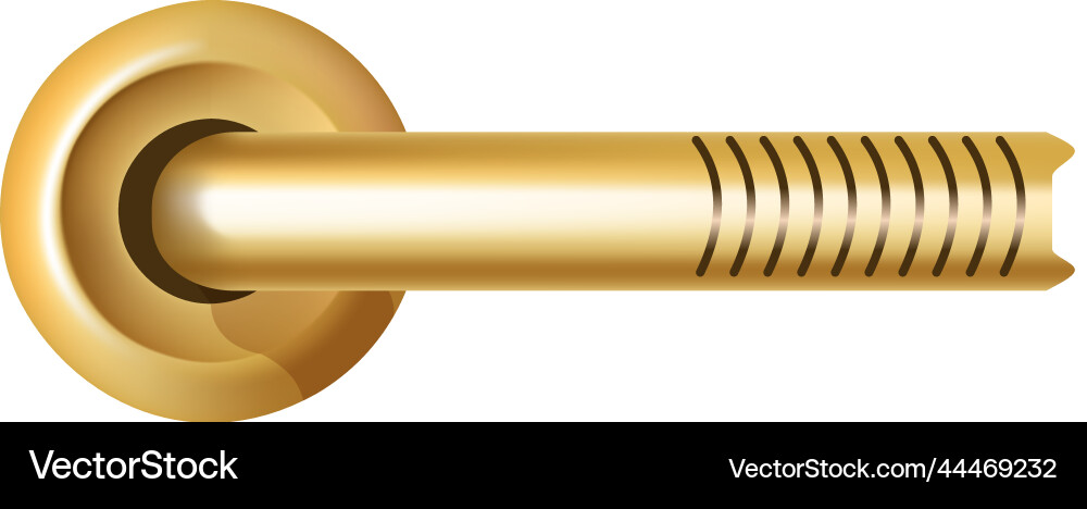 Door handle golden interior design tools element Vector Image