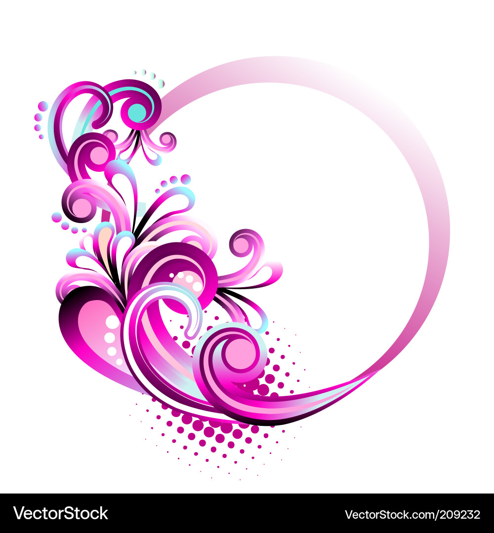 Floral circle frame Royalty Free Vector Image - VectorStock
