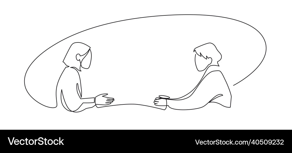 Job interview - modern simple one line Royalty Free Vector