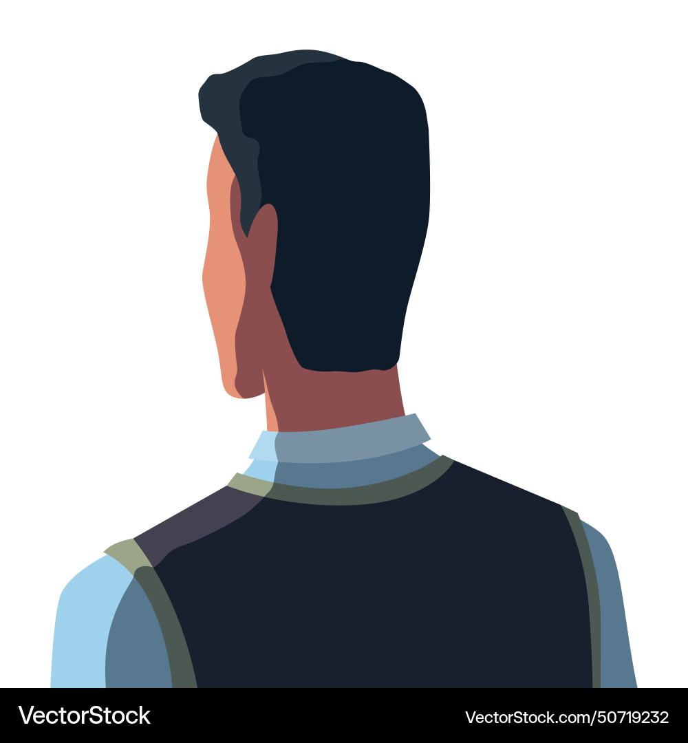 Man avatar back view press conference reporter Vector Image