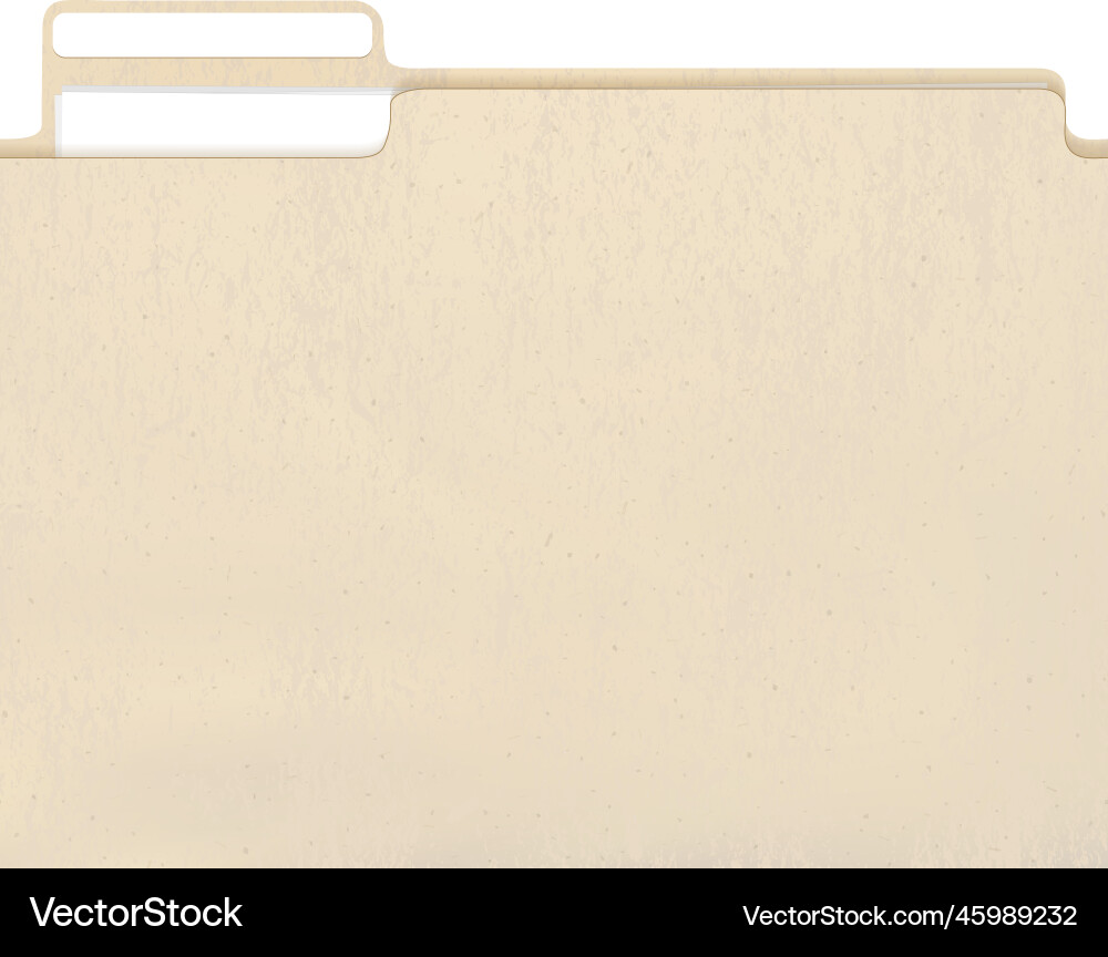 Manila kraft folder with cut tab and papers Vector Image