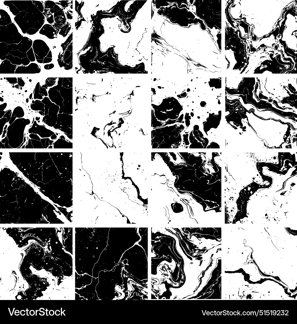 Marble textures ink set flowing liquid Royalty Free Vector