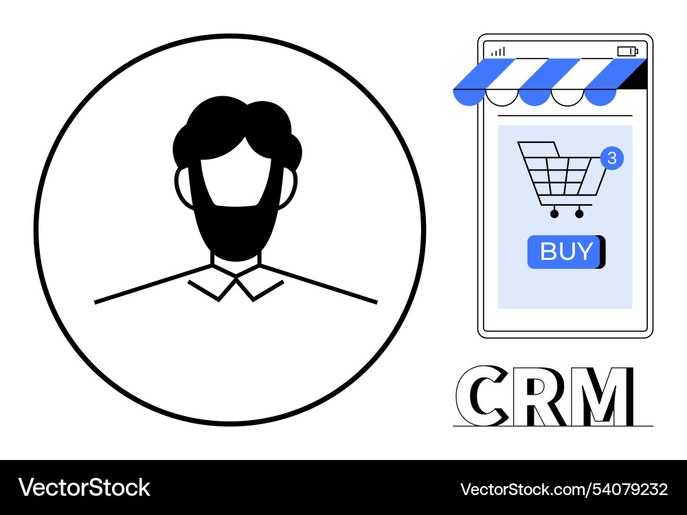 Simplistic crm concept with customer avatar Vector Image