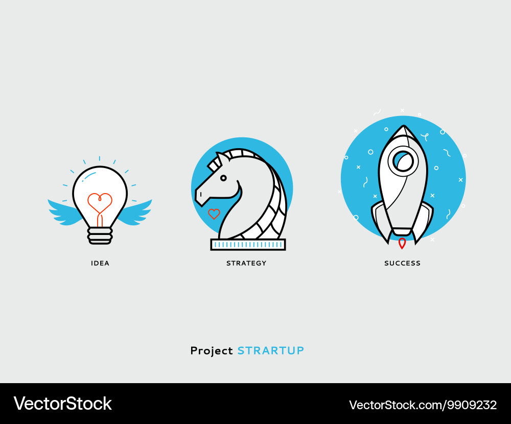 Start up icon set Royalty Free Vector Image - VectorStock