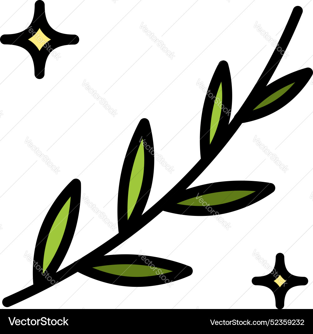 Tea tree drawing isolated vintage Royalty Free Vector Image