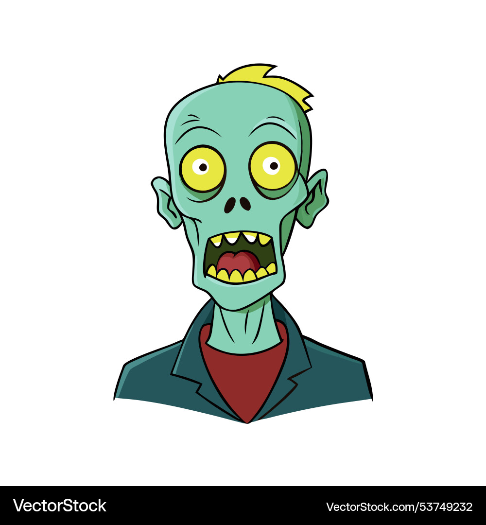 Undead stare scary zombie with piercing yellow Vector Image