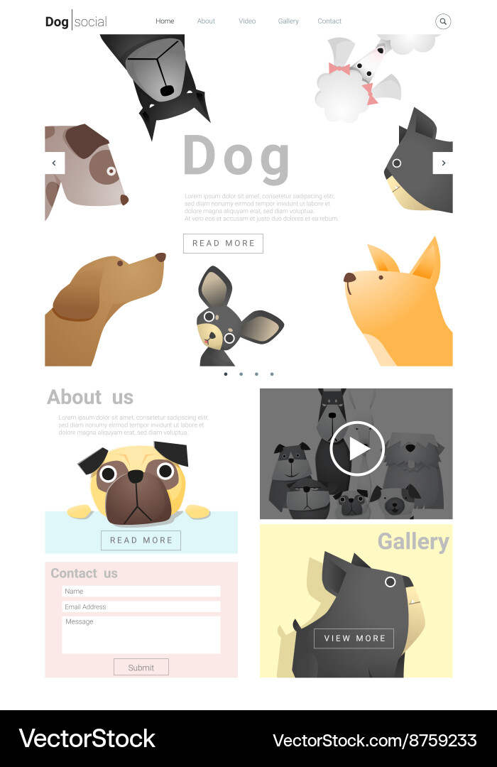 Animal website template banner and infographic Vector Image