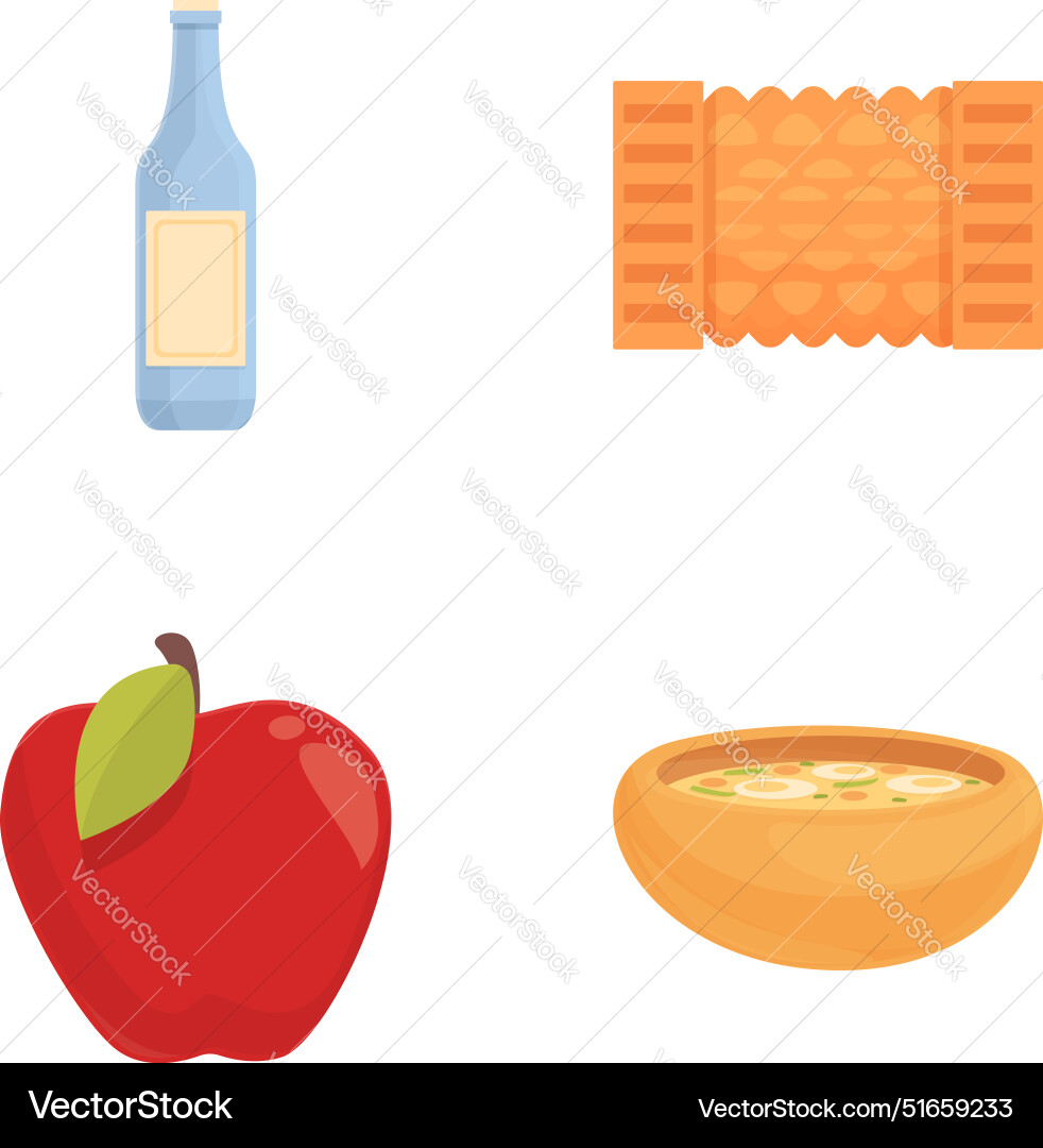 Assorted food and drink icons Royalty Free Vector Image