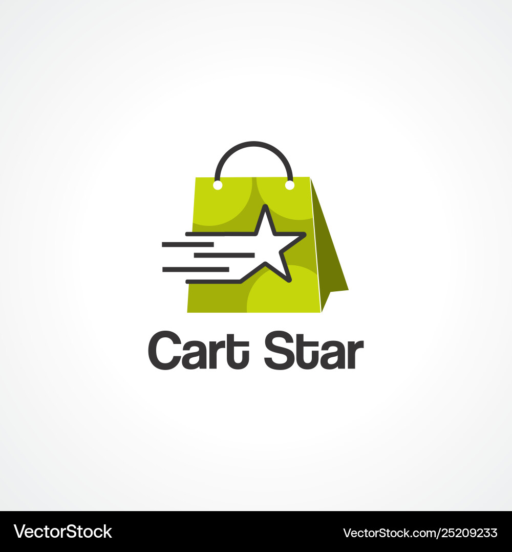 Cart star logo icon element and template Vector Image