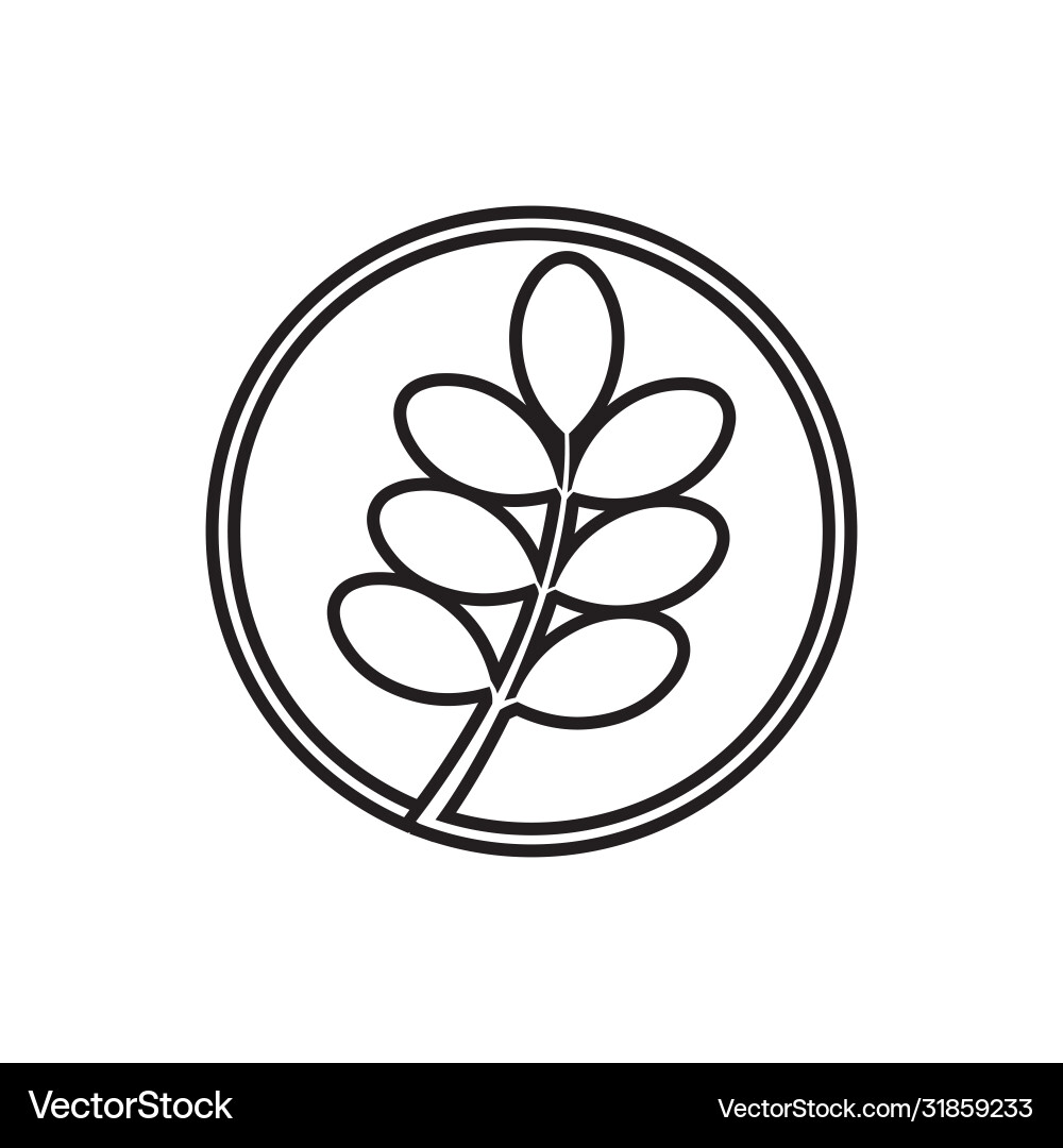 Circle lines icon moringa leaf Royalty Free Vector Image