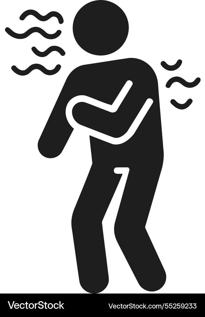 Freezing cold person icon Royalty Free Vector Image