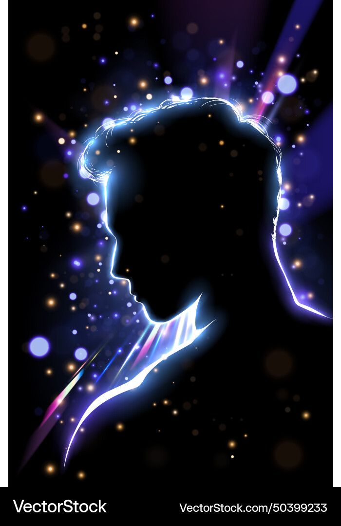 Human silhouette with light effect Royalty Free Vector Image