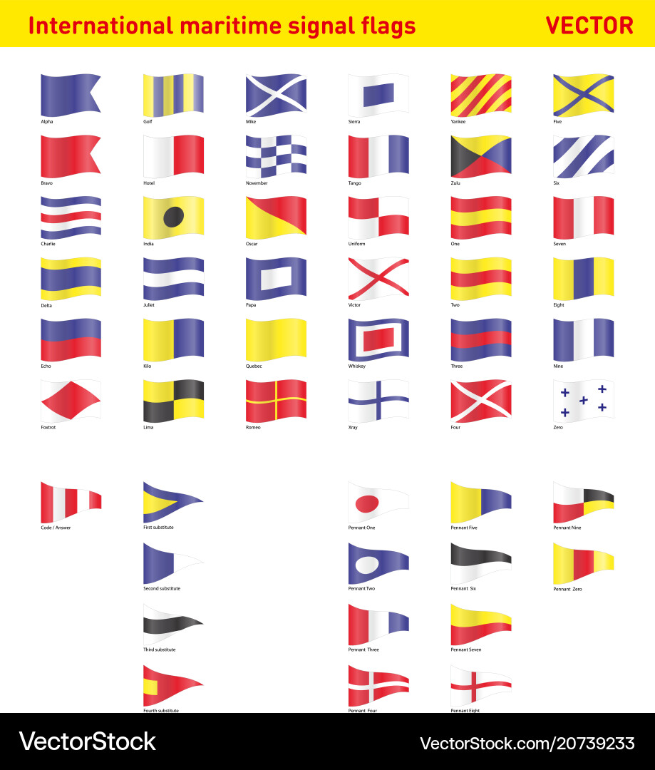 Maritime Signal Flaggen - Alphabet & Codes Vektorbild