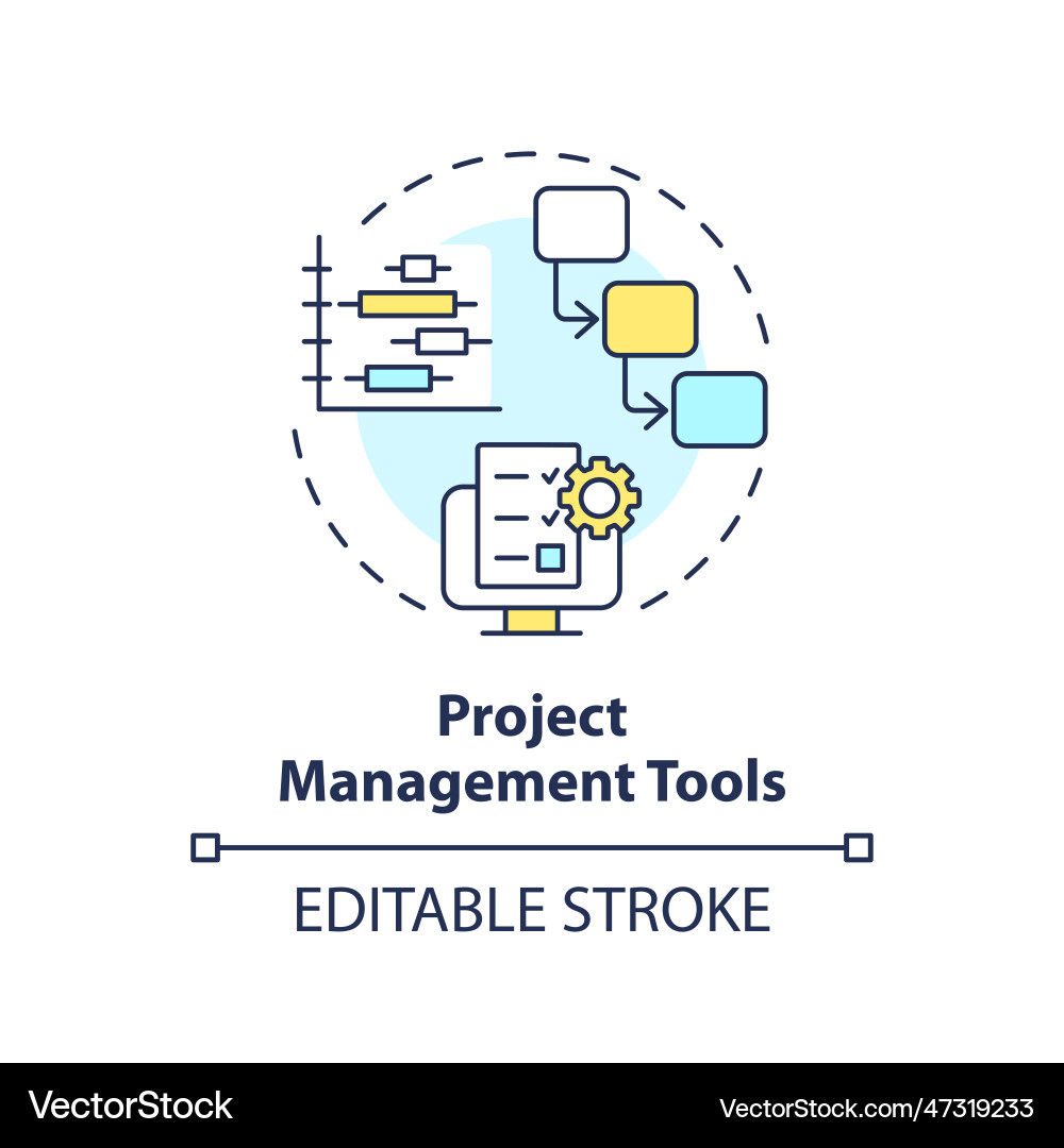 Project management tools concept icon Royalty Free Vector