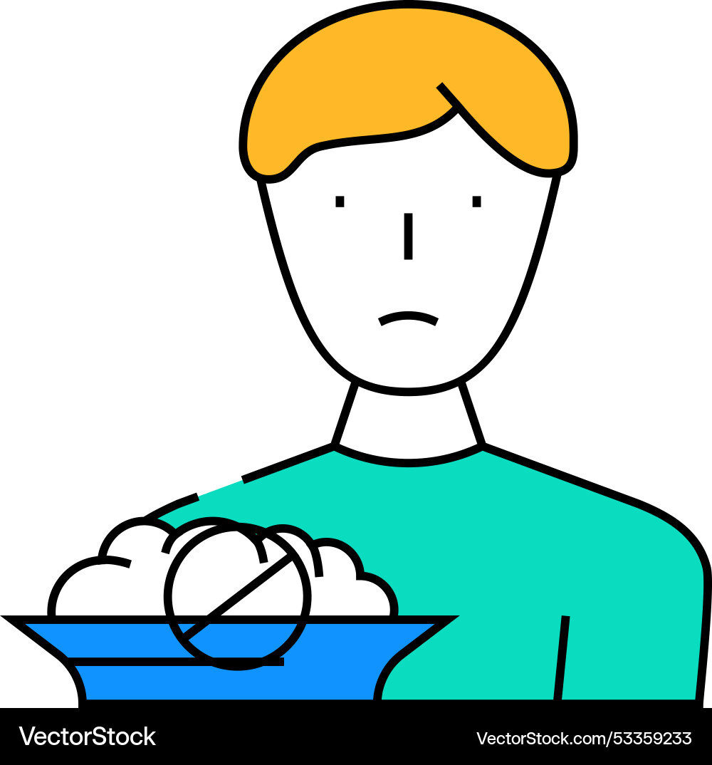 Refusal to eat icon color Royalty Free Vector Image