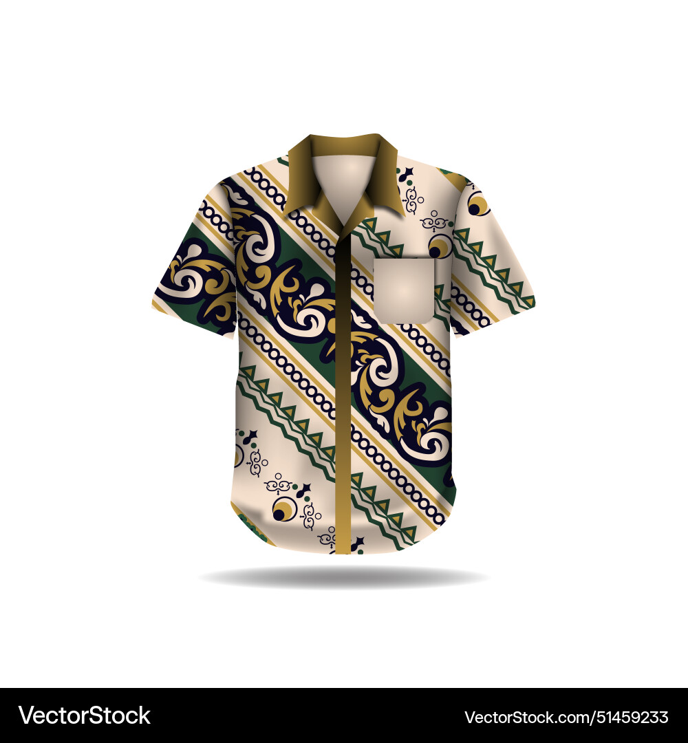 Shirt design with pattern batik indonesia Vector Image