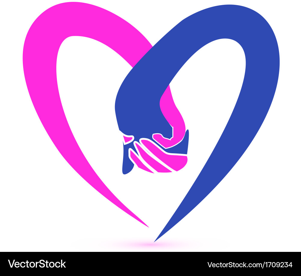 Couple holding hands logo Royalty Free Vector Image