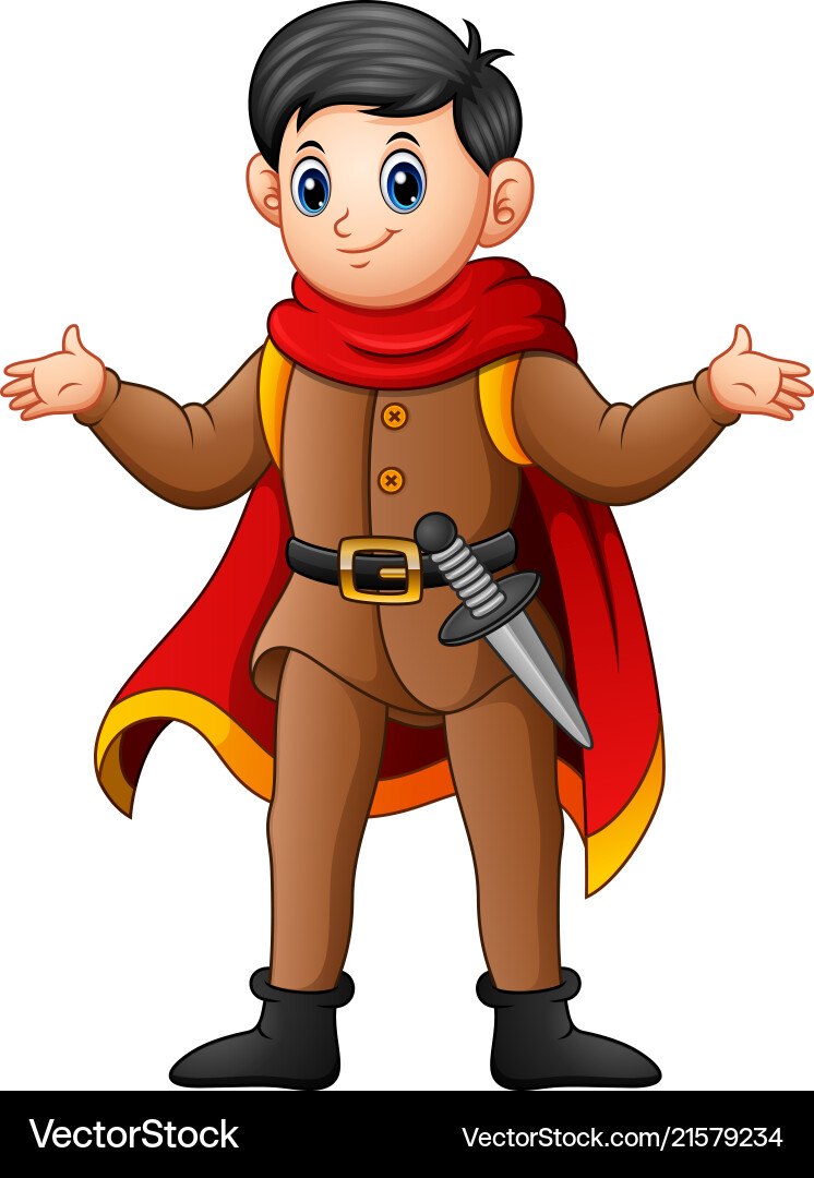 Cute cartoon prince Royalty Free Vector Image - VectorStock