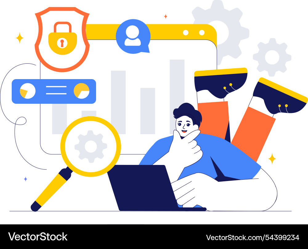Cyber threat analysis featuring vulnerability Vector Image