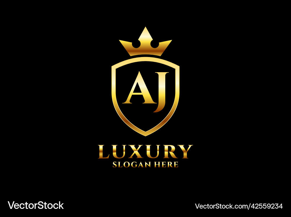 Initial aj elegant luxury monogram logo or badge Vector Image