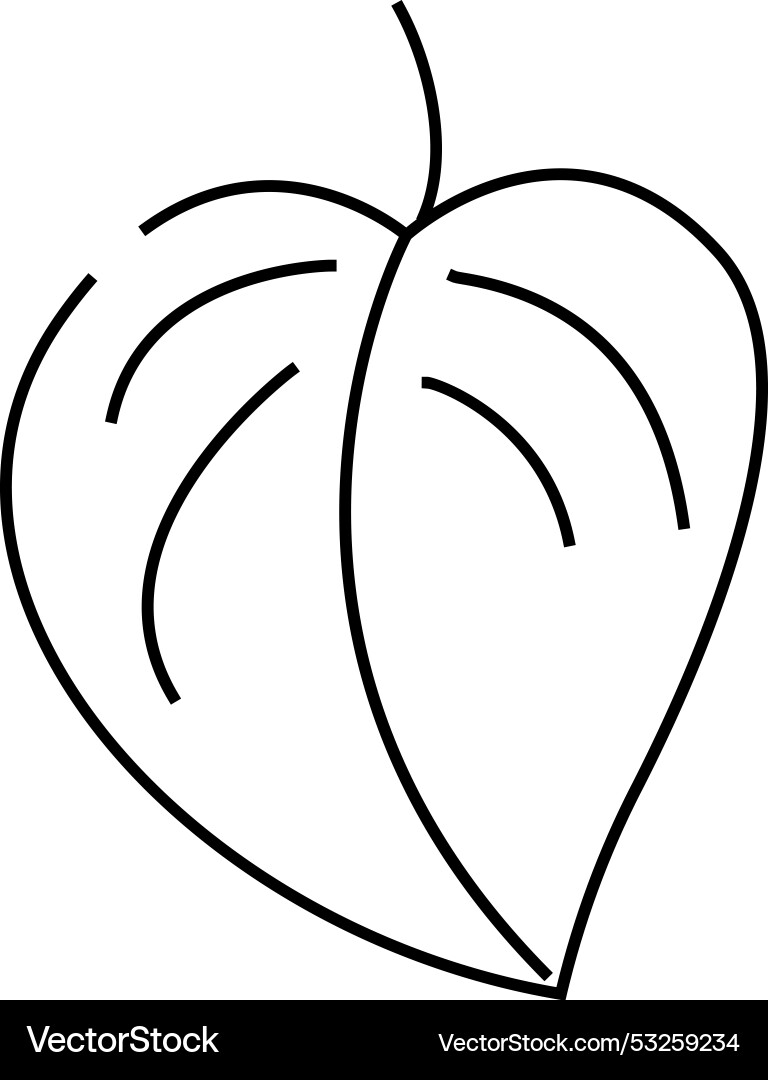 Monstera plant leaf line icon Royalty Free Vector Image