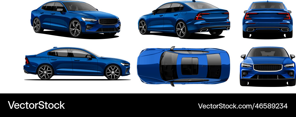 Realistic isolated car sedan Royalty Free Vector Image