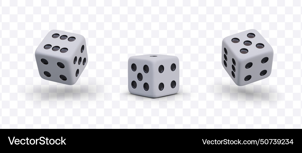 Set of dice different numerical values Royalty Free Vector