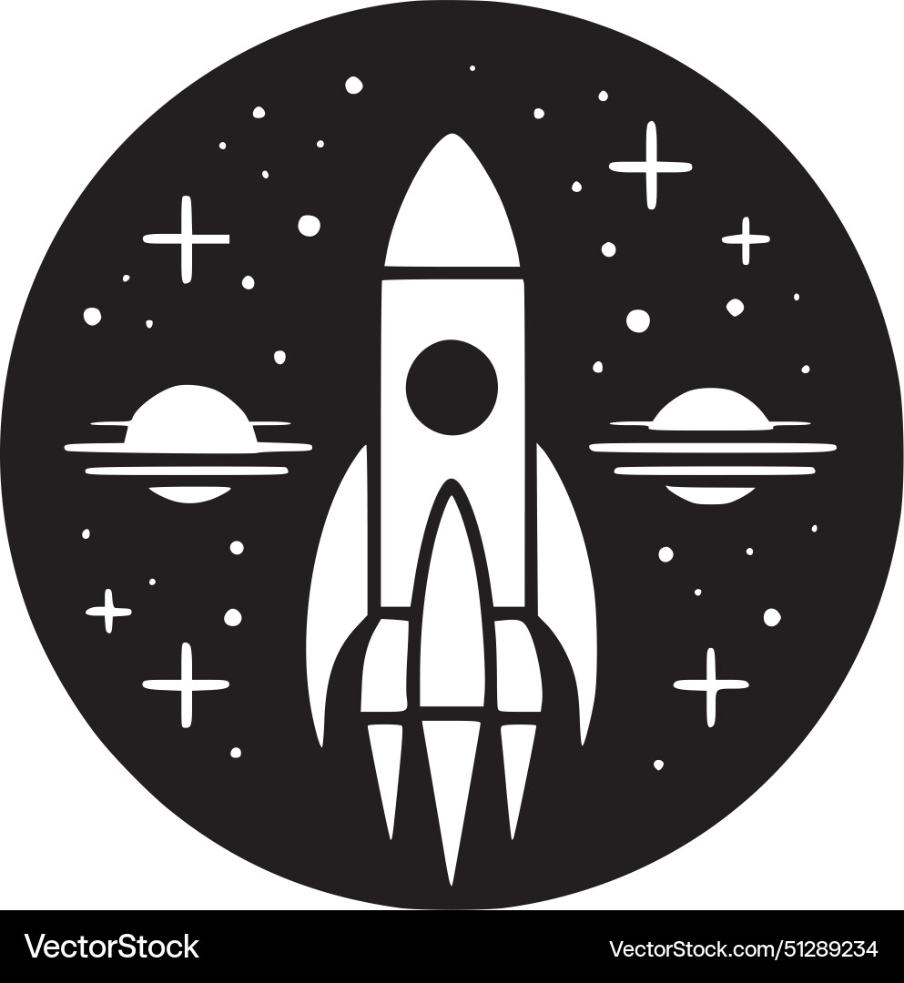 Space - black and white isolated icon Royalty Free Vector