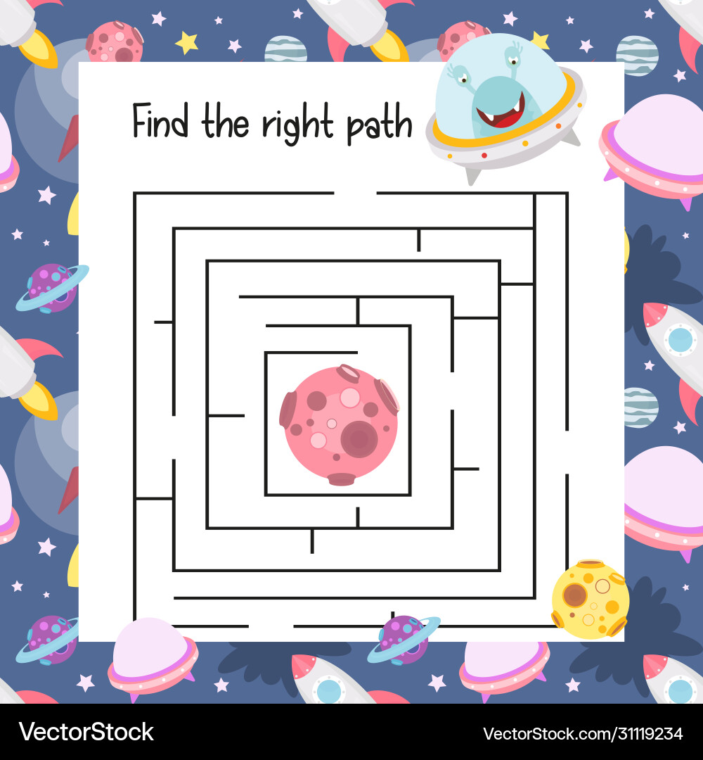 Space labyrinth Royalty Free Vector Image - VectorStock