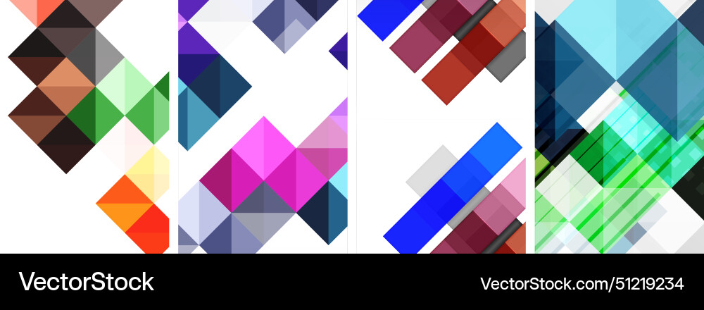 Square abstract poster set Royalty Free Vector Image