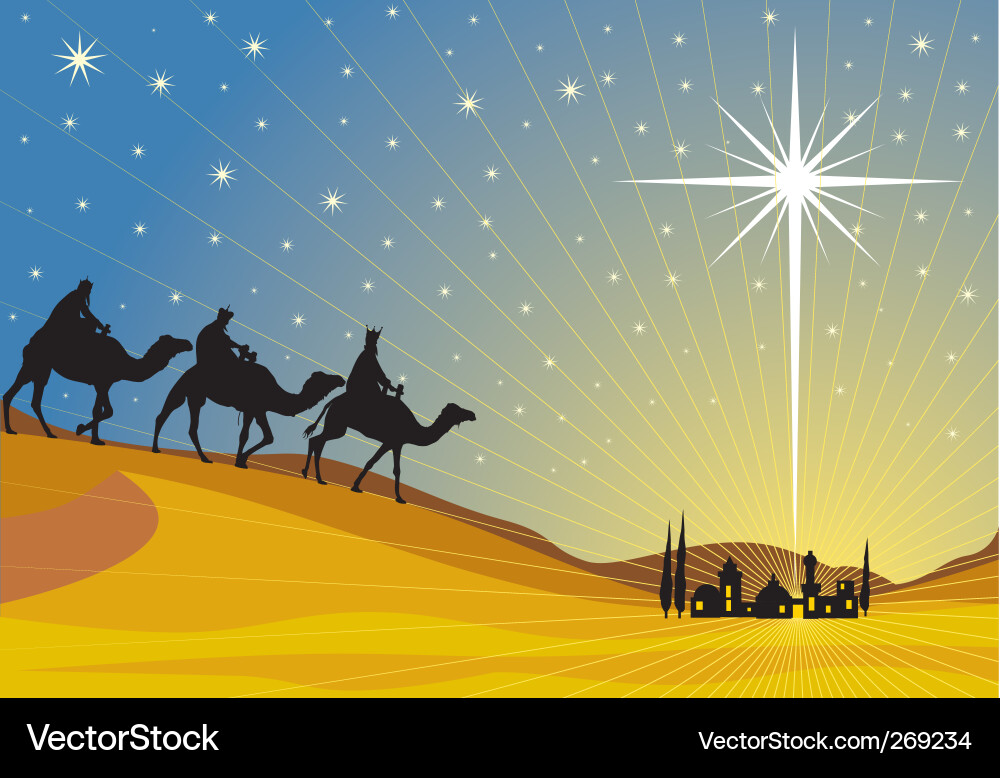 Star of Bethlehem Christmas Scene – Royalty-Free Vector | VectorStock