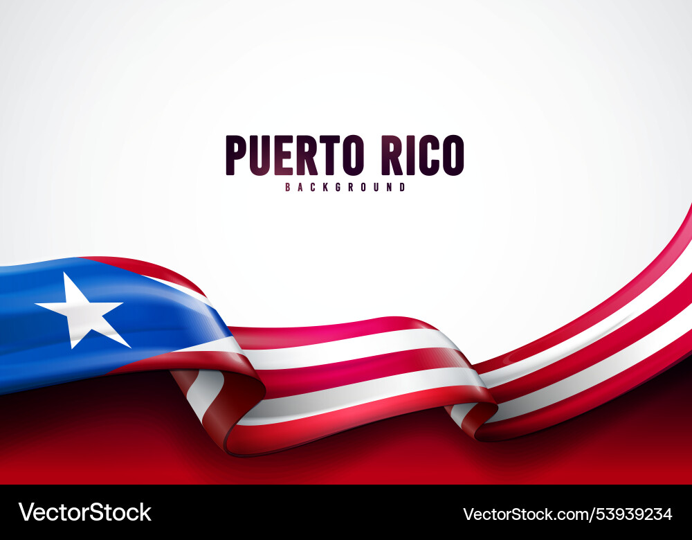 Waving puerto rican flag rico hintergrund c Vektorbild