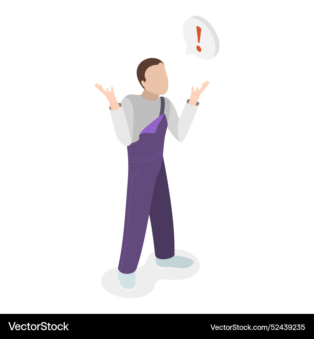 3d isometric flat of human Royalty Free Vector Image