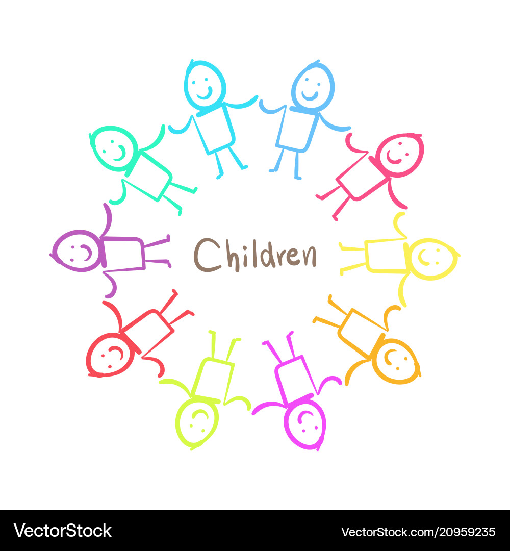 Children Holding Hands Together Royalty Free Vector Image