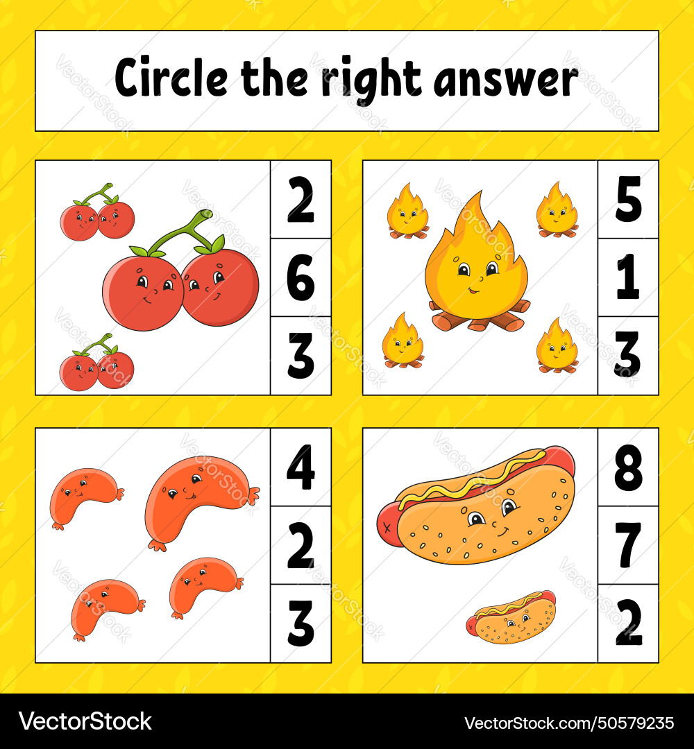 Circle the right answer education developing Vector Image
