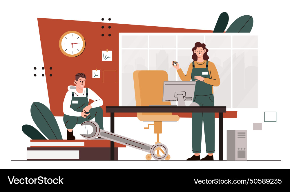 Computer service concept Royalty Free Vector Image