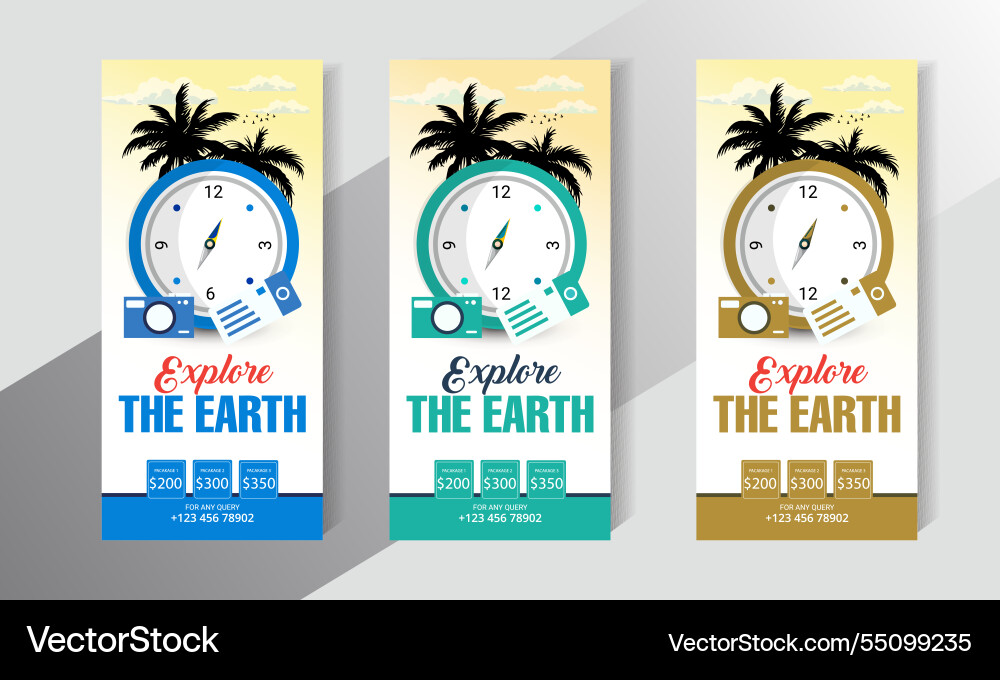 Creative and modern travel rack card design Vector Image