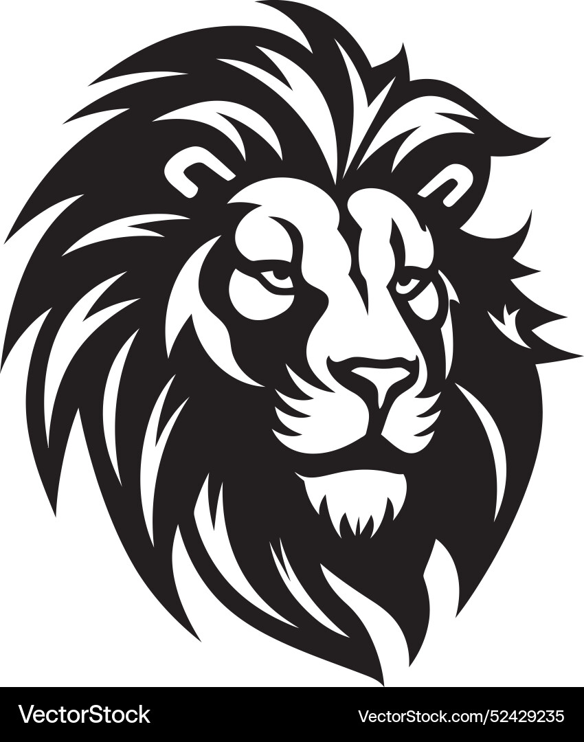 Fierce lion icon black designintricate Royalty Free Vector