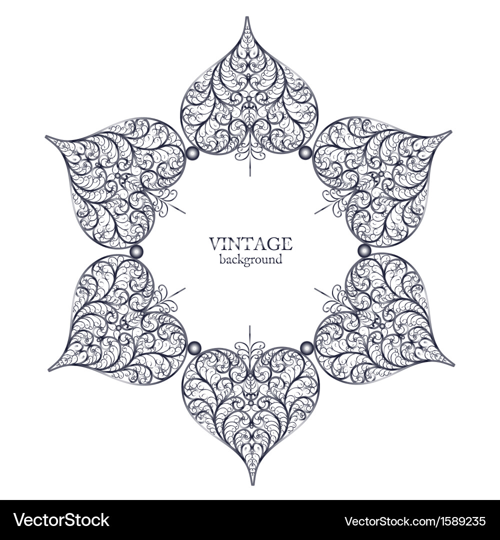Intricate Lace Circle Ornament Royalty Free Vector Image