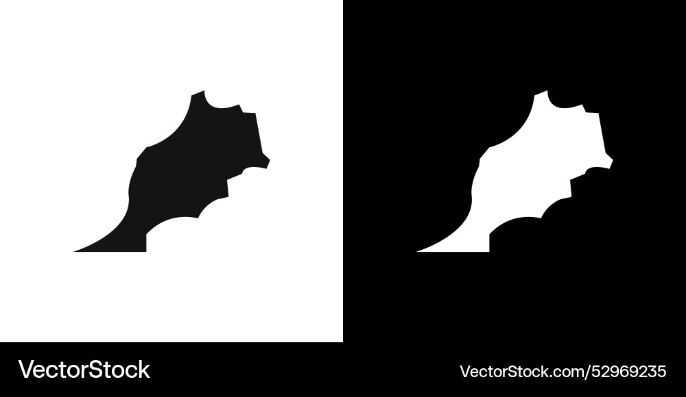 Morocco map icon flat fill set collection Vector Image