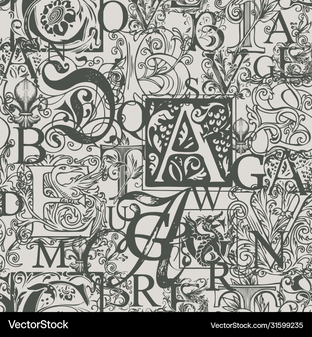 Ornate Capital Letter Pattern Royalty Free Vector Image