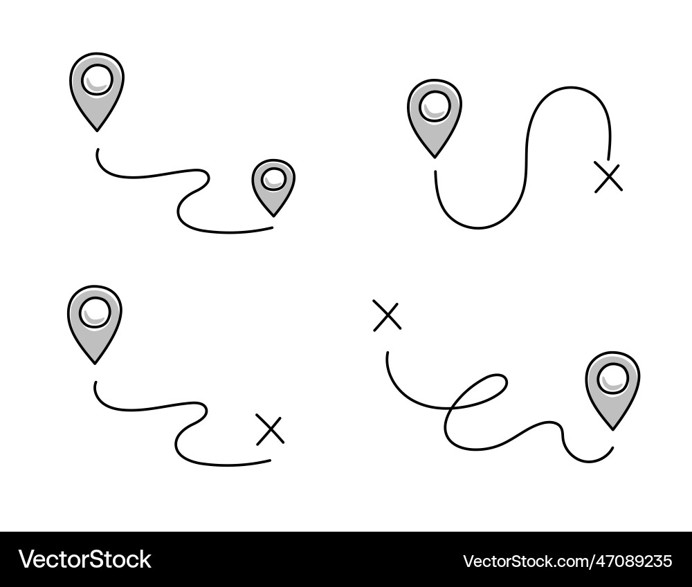 Pin doodle location icon hand drawn sketch style Vector Image
