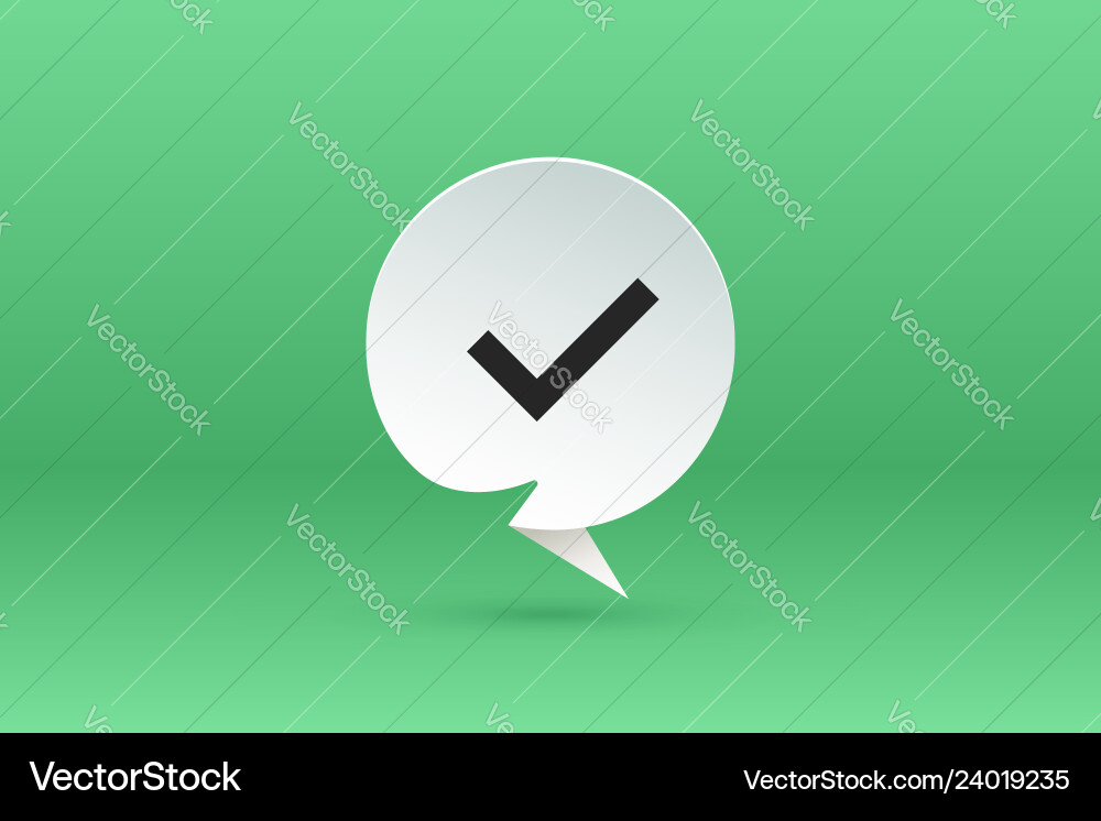 Yes sign paper speech bubble cloud talk Royalty Free Vector