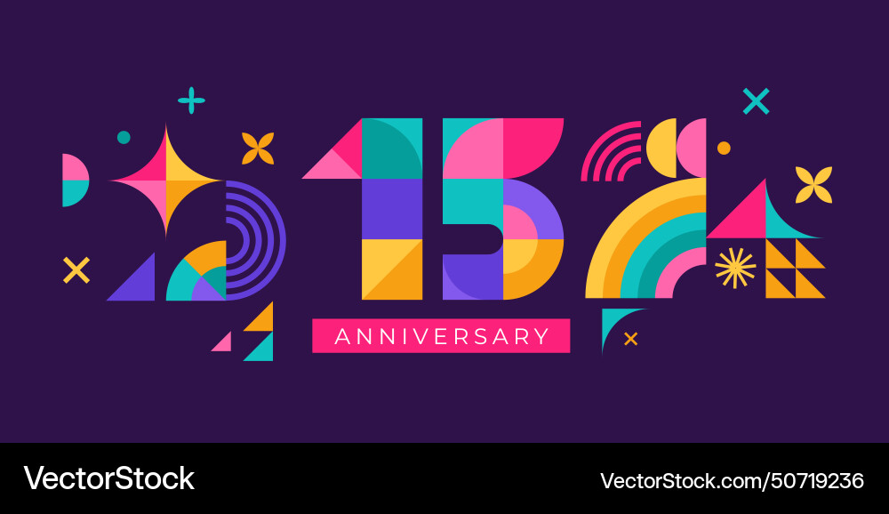 Anniversary concept design modern geometric style Vector Image