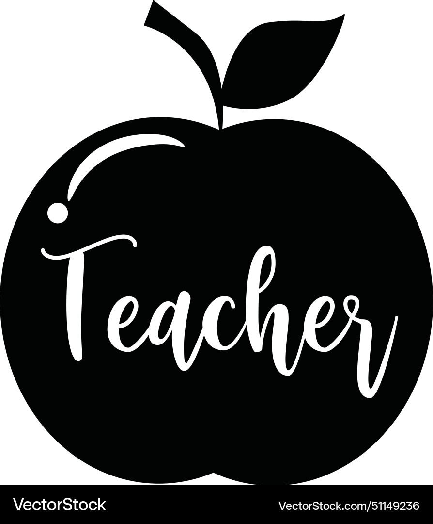 Apple teacher design on white background Vector Image