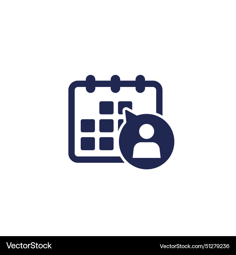 Appointment icon with a calendar Royalty Free Vector Image