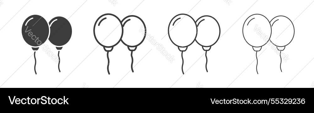 Balloons icons set graphic designs Royalty Free Vector Image