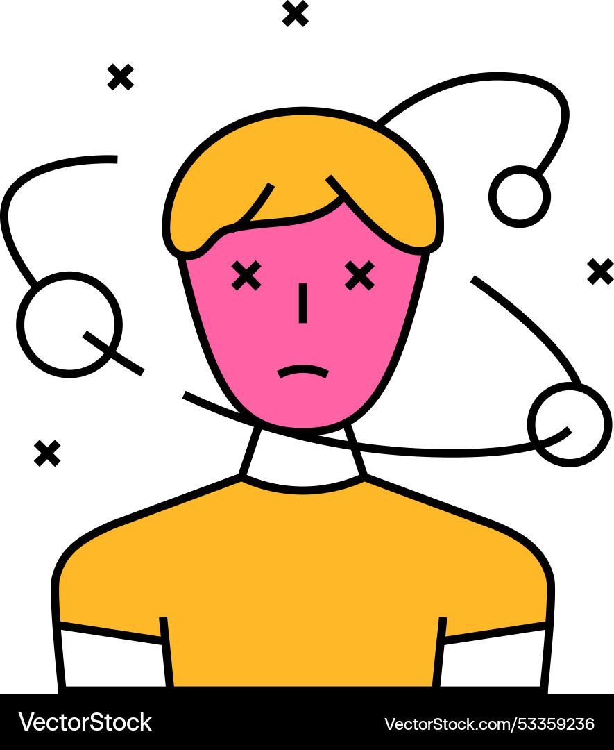 Disorientation disease icon color Royalty Free Vector Image